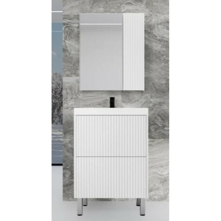 Комплект мебели Стокгольм 60 напольный, белый рифленый софт