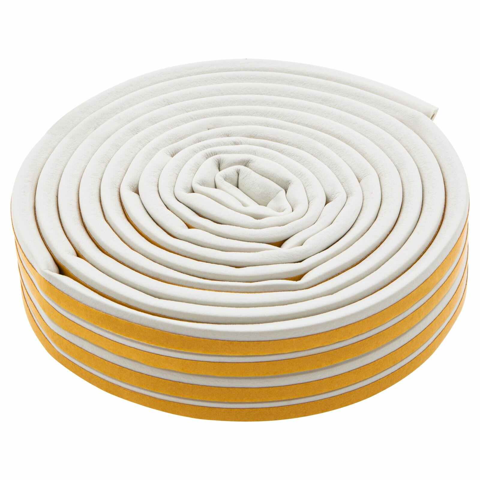 Уплотнитель резиновый СИБРТЕХ для окон и дверей, самоклеящийся, профиль "D", белый, 12 м (88909)