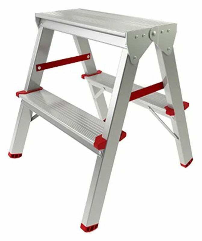 Лестница-стремянка Startul PRO, алюминиевая, двухсторонняя, 44 см, 2 ступ, 1,9 кг (ST9941-02)
