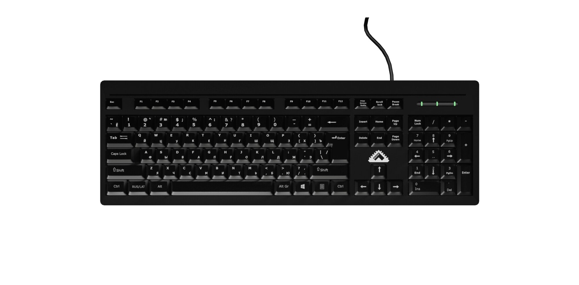 Клавиатура проводная бештау КЛ104РУ 104 клавиши, USB, 1,8м, Цвет русской/латинской раскладки