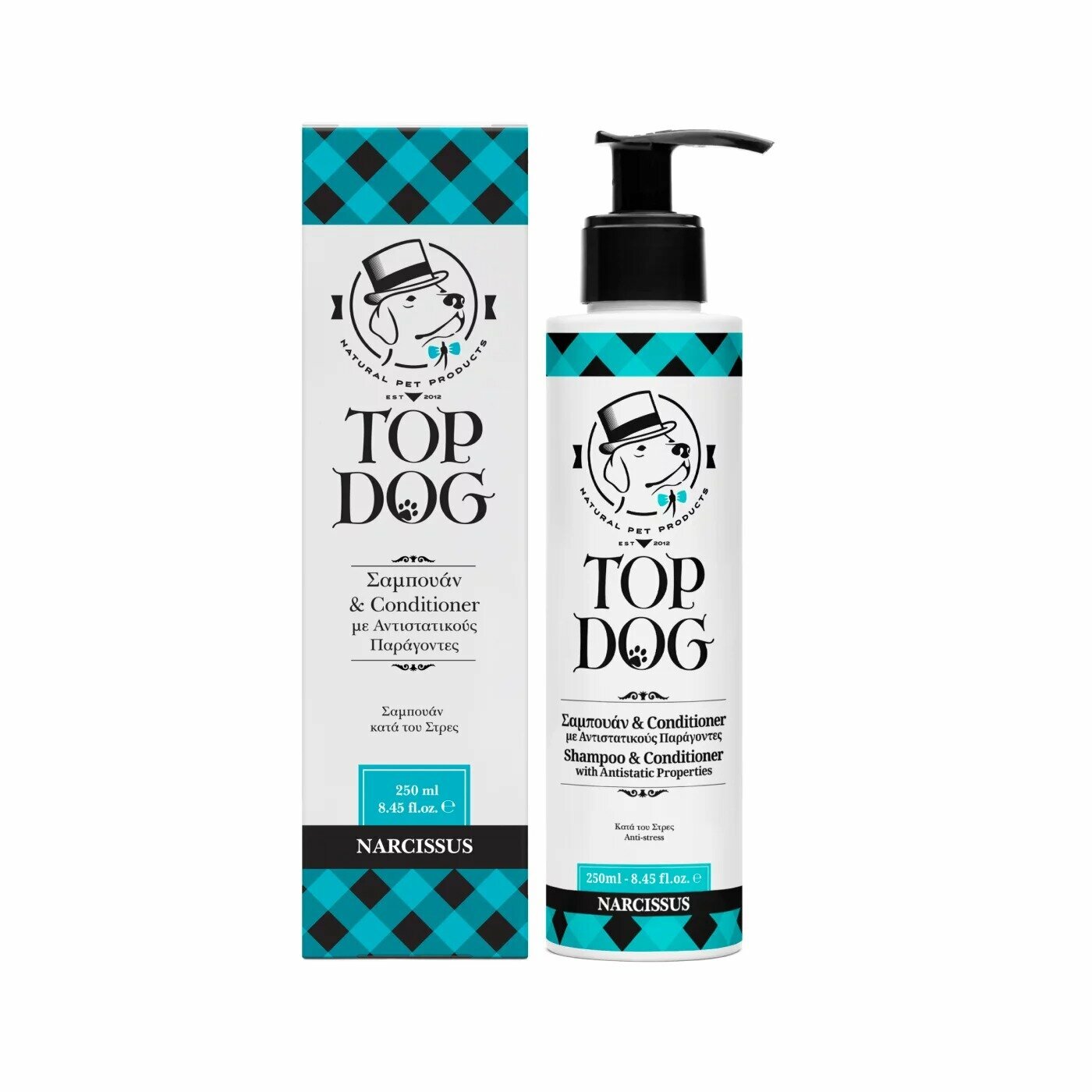 Шампунь-кондиционер для мытья собак TopDog Narcissus восстановление и увлажнение, 250 мл