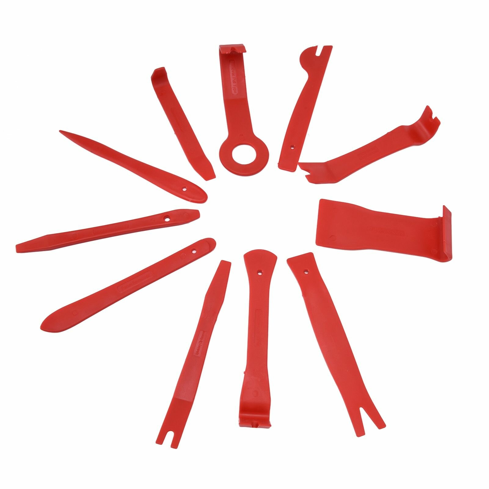 Набор из 11 инструментов для снятия автообшивки, стекловолокно, красный