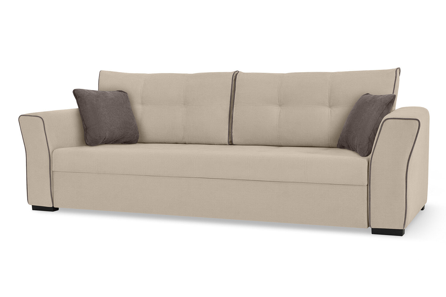 Диван-кровать Hoff Камил, 251х92х104 см, обивка велюр, цвет бежевый, серо-коричневый(Vegas 232)