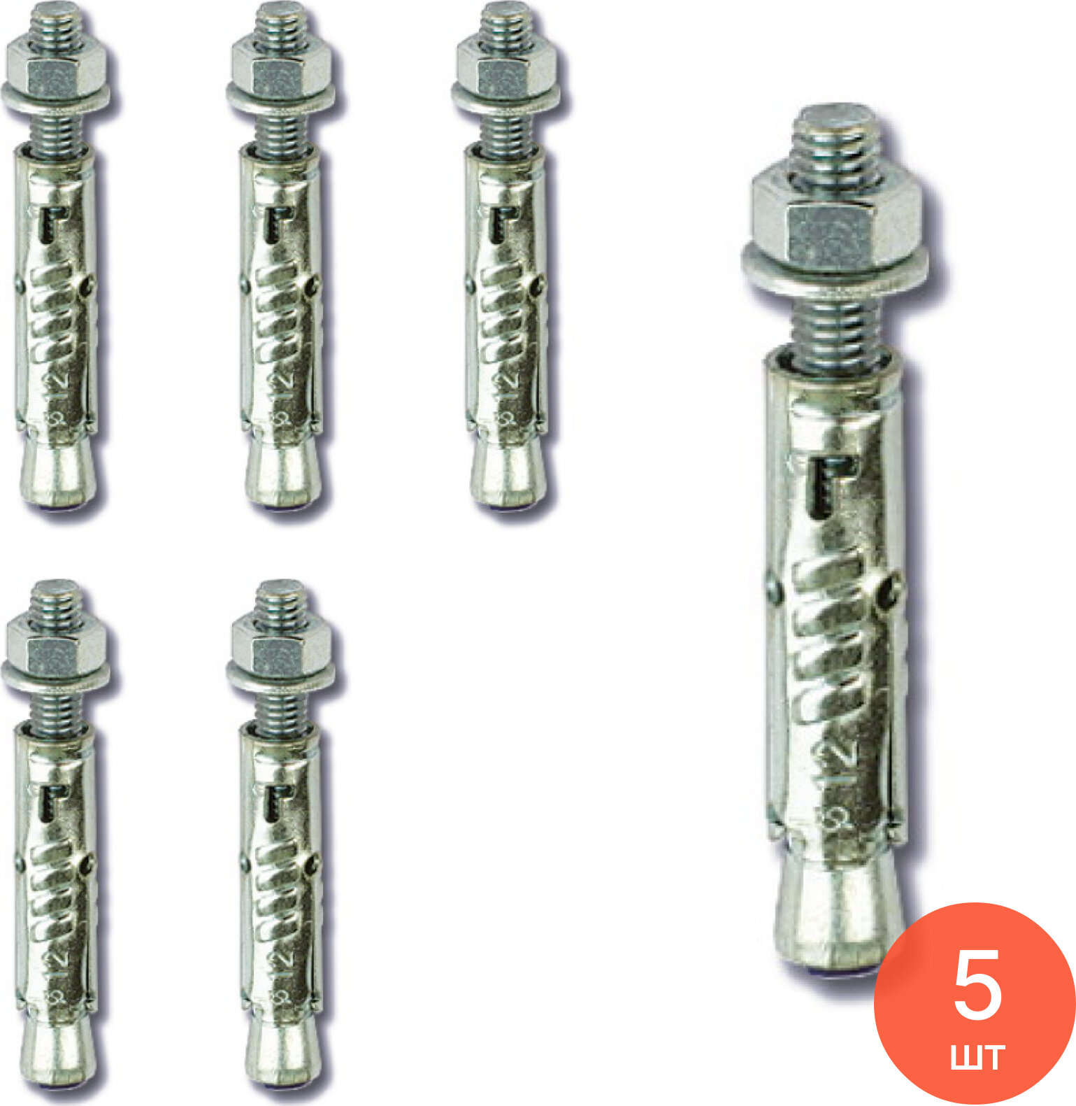 Анкер DKC / ДКС CM441274 стандартный стальной со шпилькой М12, 1шт. / крепеж (комплект из 5 шт)