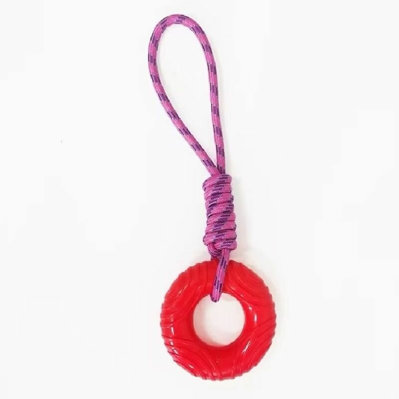 Резиновая игрушка для собак "Пончик на канате", 43см