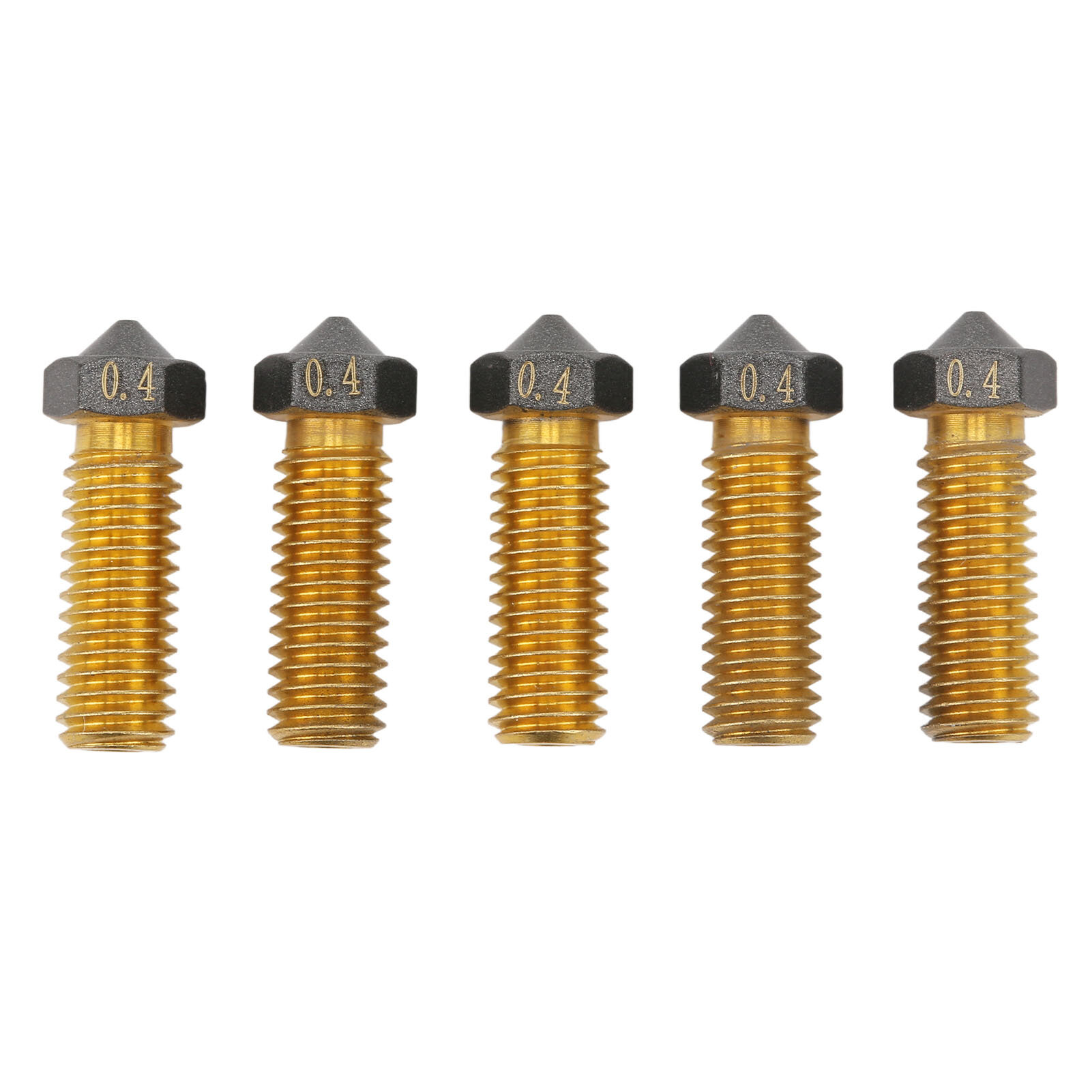 5 Pcs 3D Printer Hotend Nozzle 0.4mm Brass PTFE Coating Extruder Hot End for 1.75mm Filament Volcano