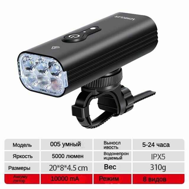 Интеллектуальный датчик подъема велосипедной фары NEWBOLER 10000 мАч