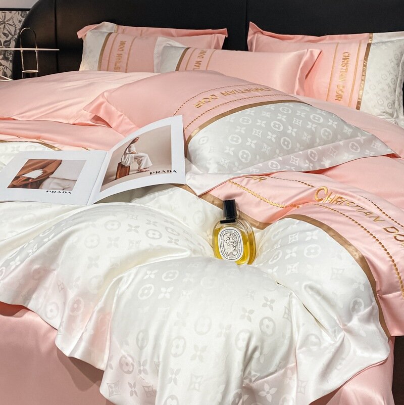 Комплект постельного белья Butterfly "Луи-розовый нефрит", шелк, 100%, 4 предмета