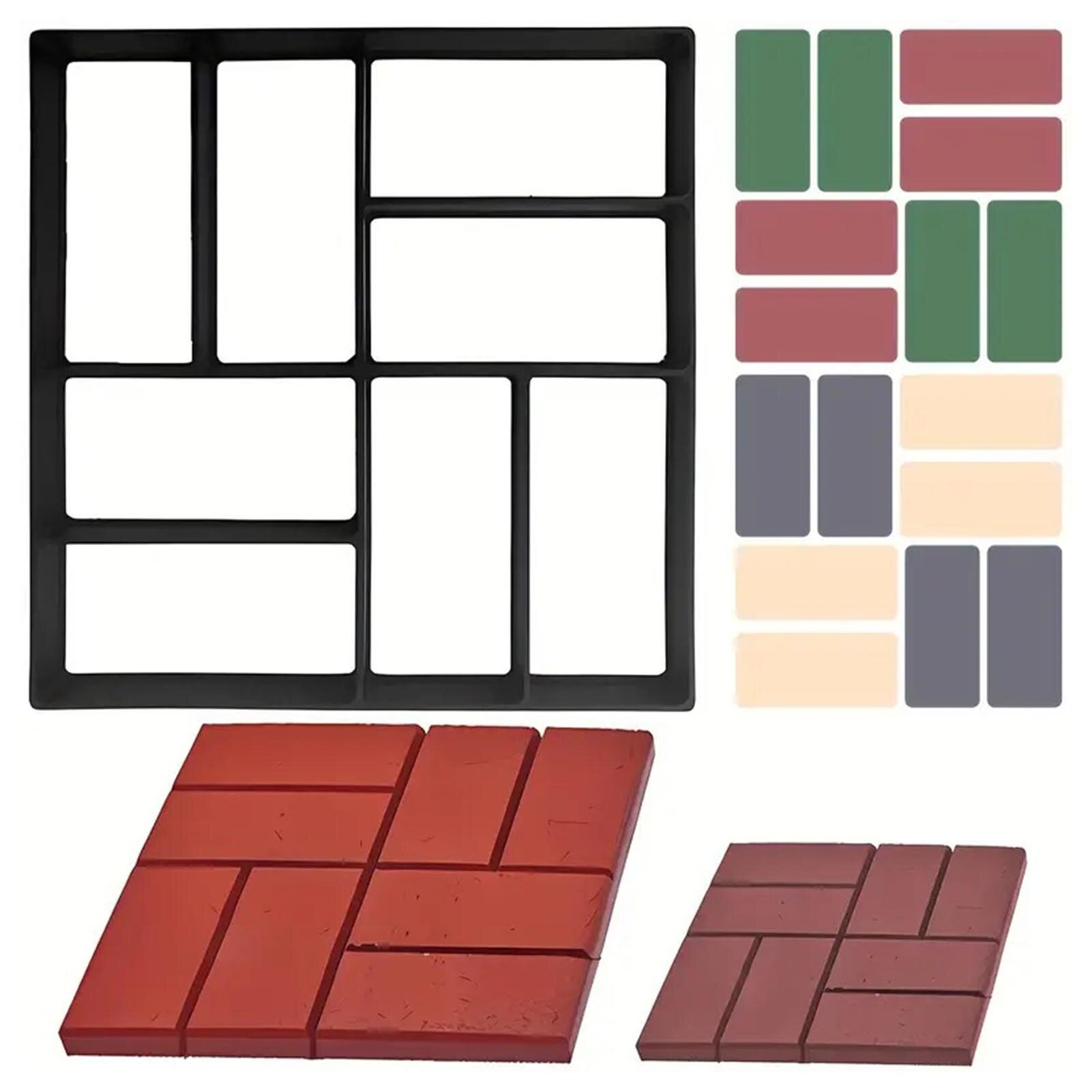 Форма для бетонной плитки 40x40x4 см, инструмент для мощения, штамп для декоративного бетона