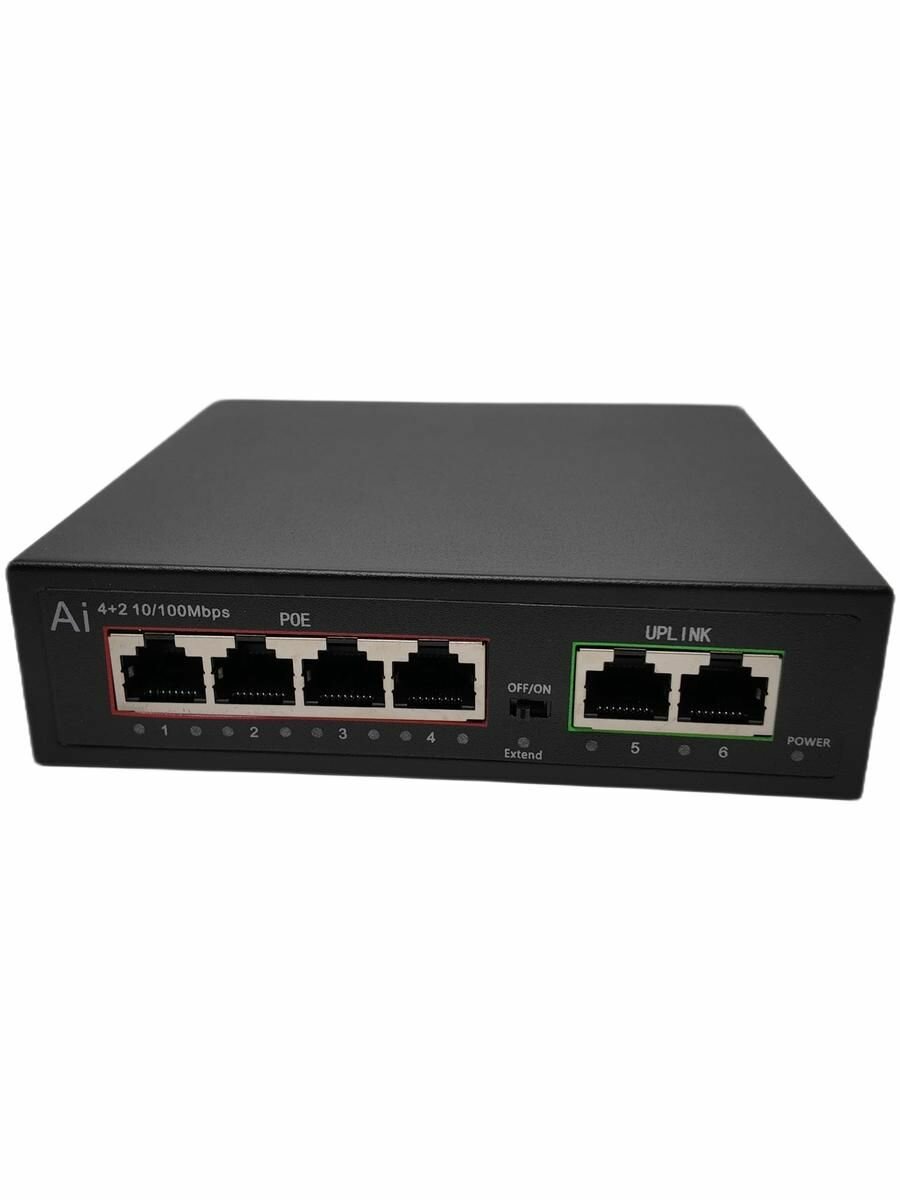 Коммутатор POE X1006B на 4 порта 10/100M 4+2- Порт POE RJ45: 4*10/100 Мбит/с