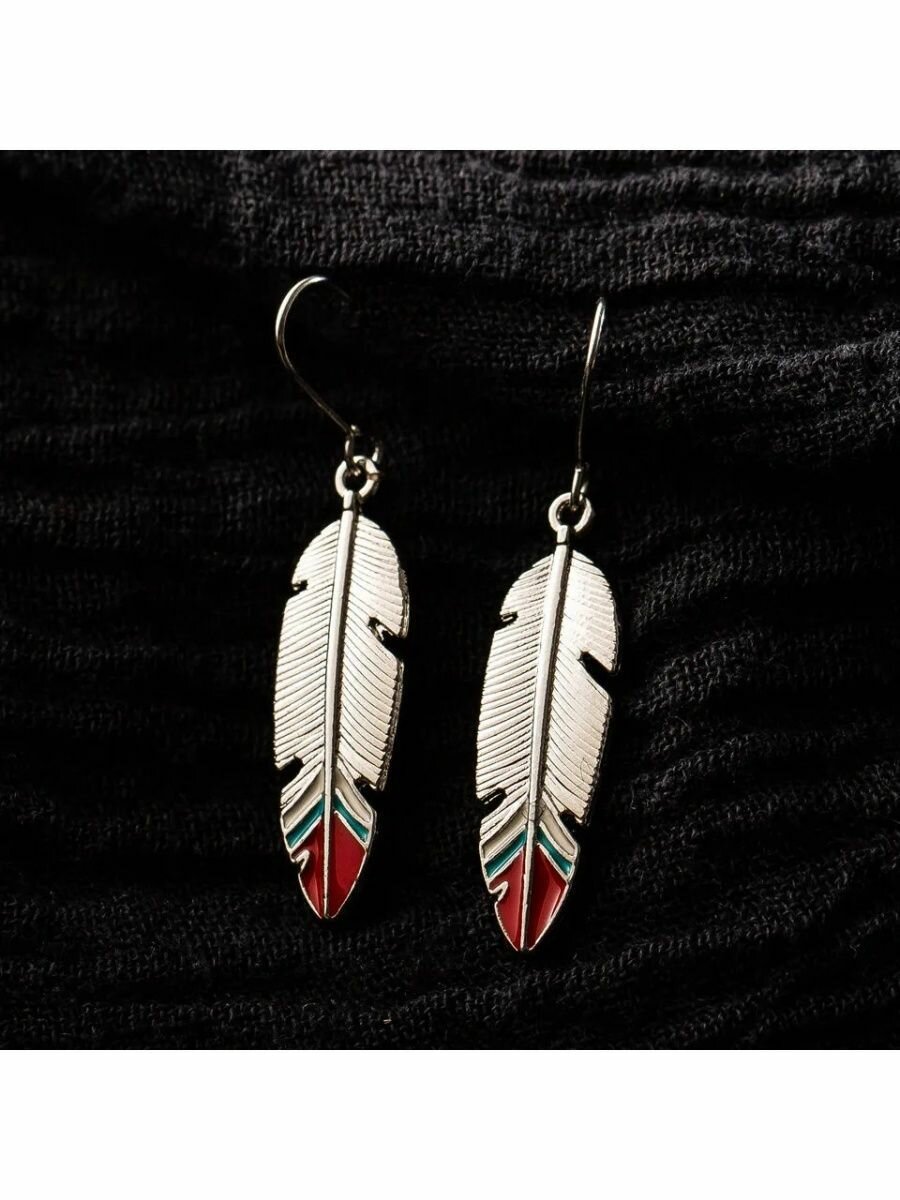 Серьги, бирюза синтетическая, эмаль