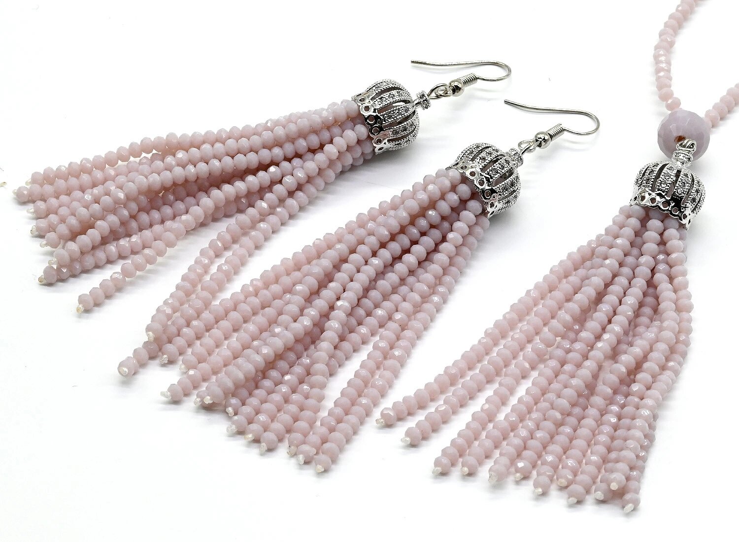 Комплект бижутерии: колье, циркон