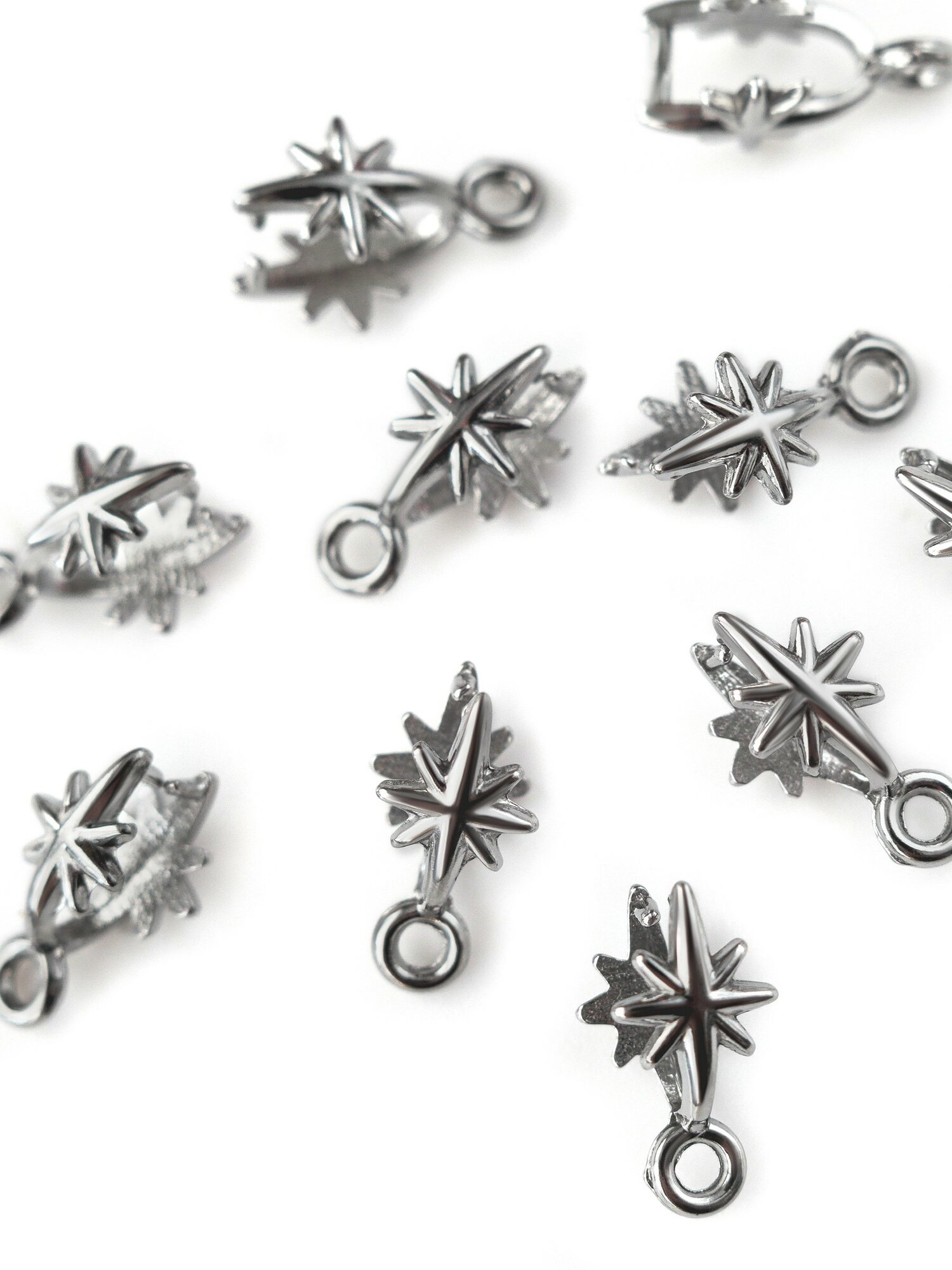 Бейл держатель для кулона подвески 4 шт для бижутерии/рукоделия, нержавеющая сталь 304, цвет стальной, 13x6 мм