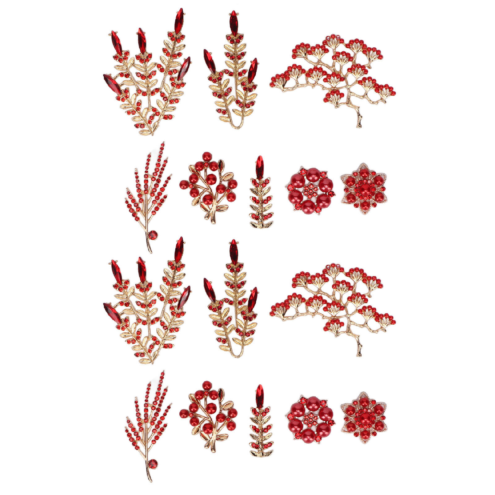 16 шт. украшений из бриллиантового жемчуга, цветочных пуговиц, подвесок из сплава, для изготовления ювелирных изделий, свадебных украшений своими руками, одежды, обуви, шитья, рукоделия, красного цвета