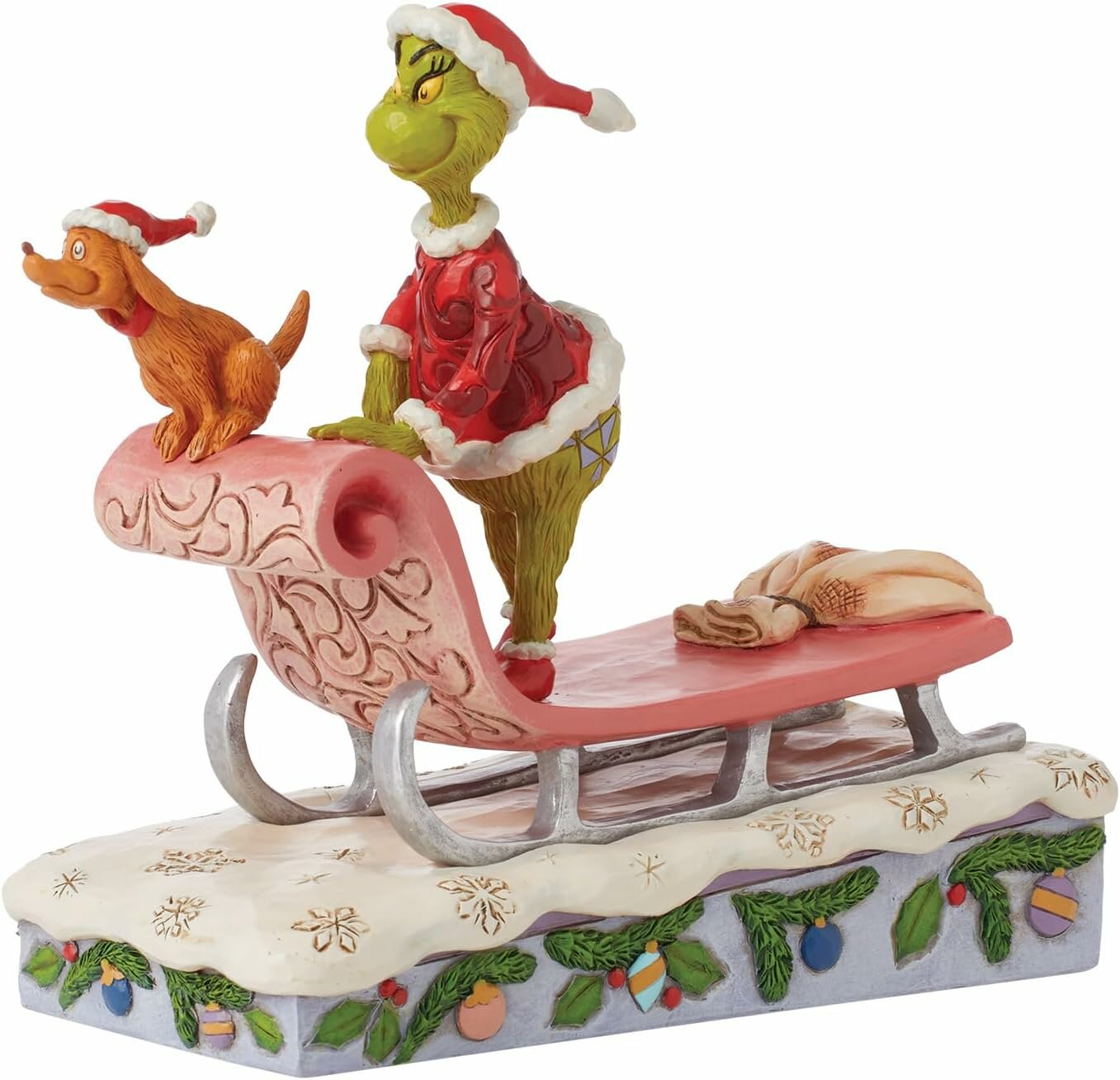 Коллекционная Фигурка Enesco Jim Shore - Фигурка Гринч и Макс на санках - 6015215