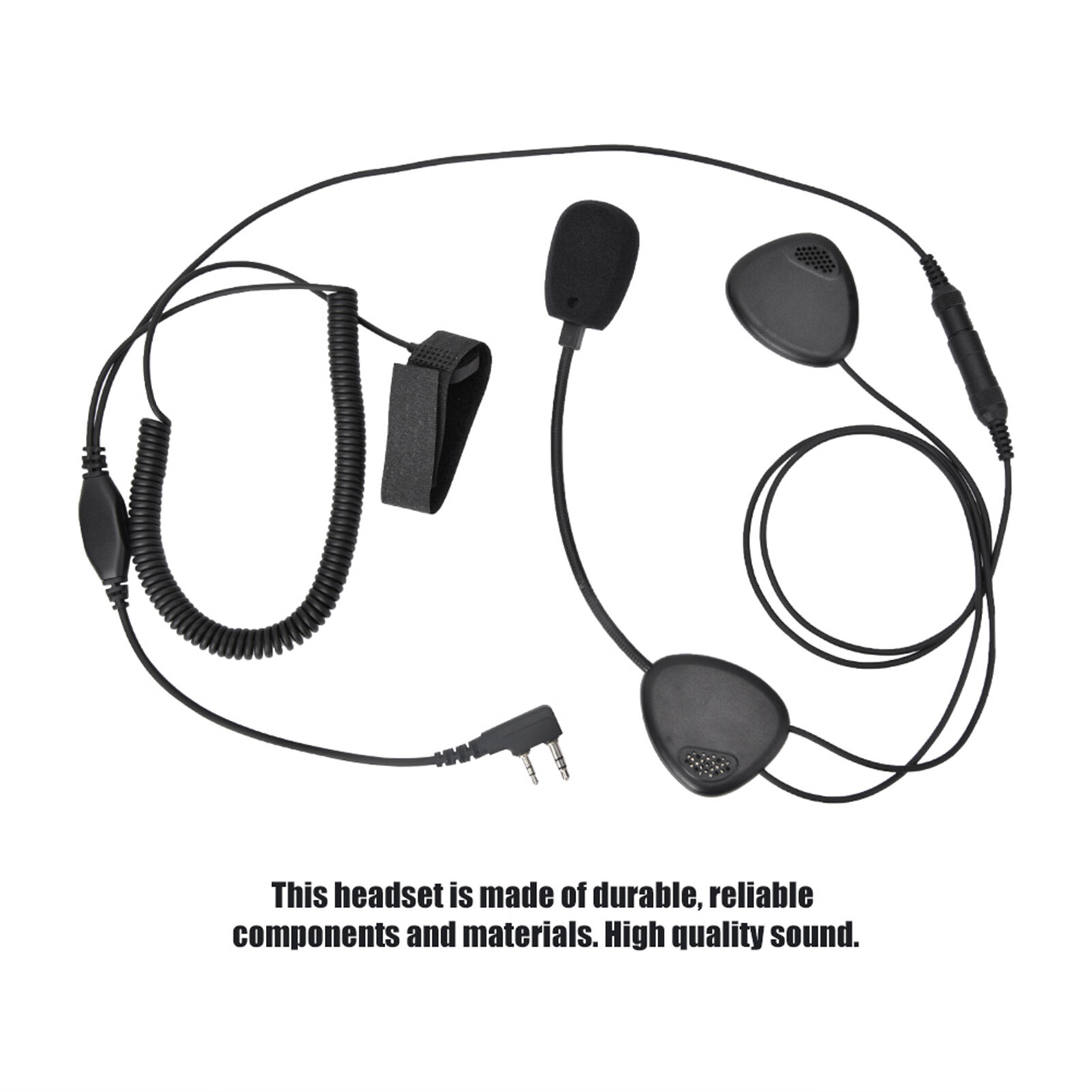 Наушники-гарнитура с водонепроницаемым PTT для шлема, K-разъем, для рации, мотоцикла, велосипеда, длина провода 110 см, чувствительность 122±3 дБ, диапазон частот 20-20000 Гц, сопротивление 32 Ом