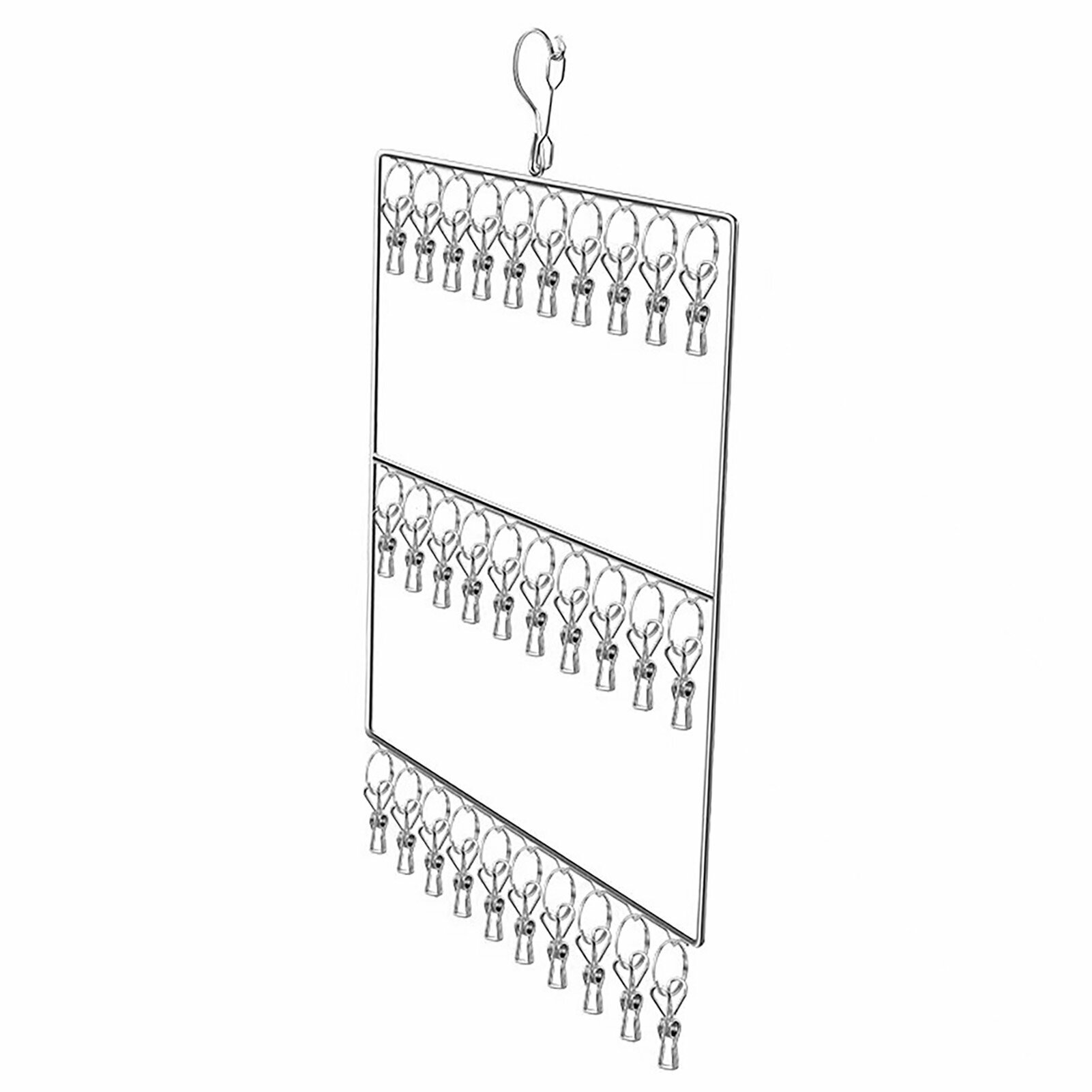 Сушилка из нержавеющей стали, многослойная вешалка для одежды, домашняя общежития, балкон, ветрозащитная стойка, 30 зажимов