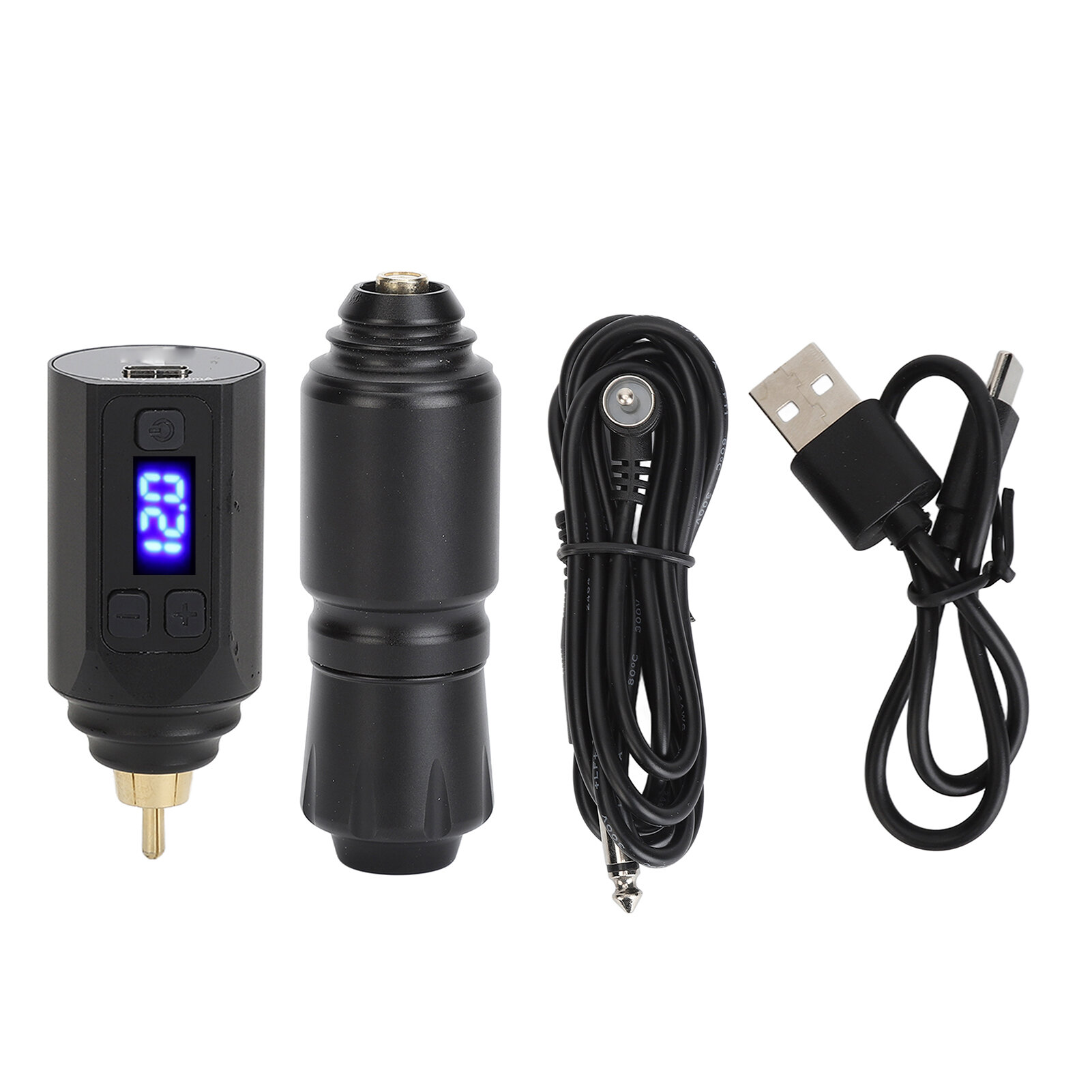 Комплект картриджей для роторной тату-ручки с интерфейсом RCA, беспроводной блок питания для тату-машинки 1500 мАч с RCA-кабелем