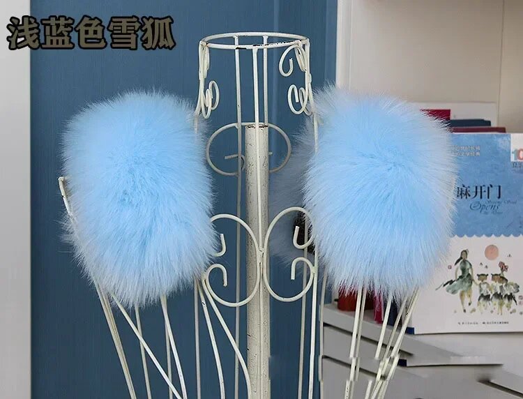 Qearlstar Женщины Faux Мех куртка украшение Мех плечо плечовая полоса 2pcs одежда сумка аксессуары,100,26,5, искусственный мех, полиэстер, полиэстер,16 небесно-голубой, SKU00340