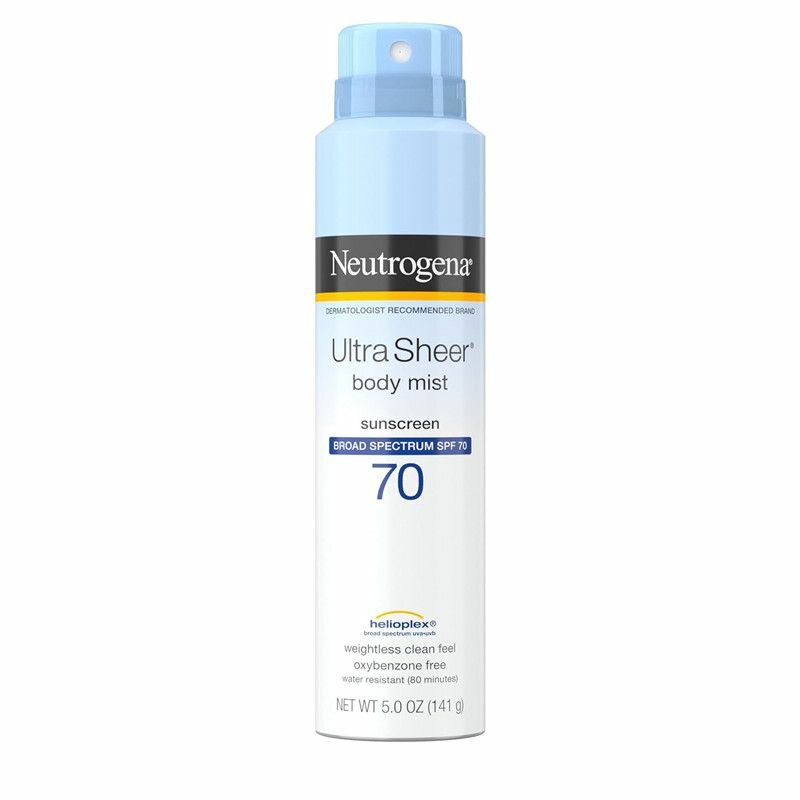 Солнцезащитный спрей Neutrogena Ultra Sheer SPF 70, легкий, для лица и тела, от 6 лет, 5 унции