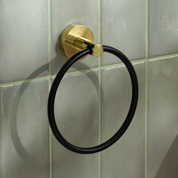 Держатель для полотенец кольцом Oro Nero Moroshka цвет Золото Черный