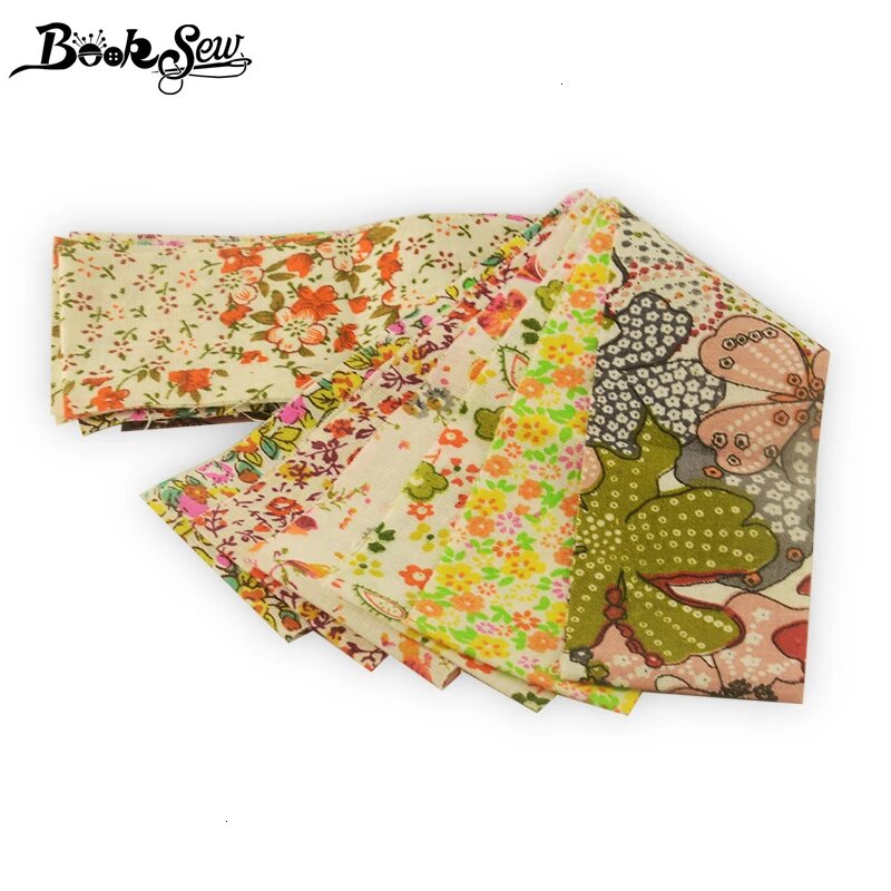 Хлопковые лоскуты Booksew 5x50 см, 7 шт, F062