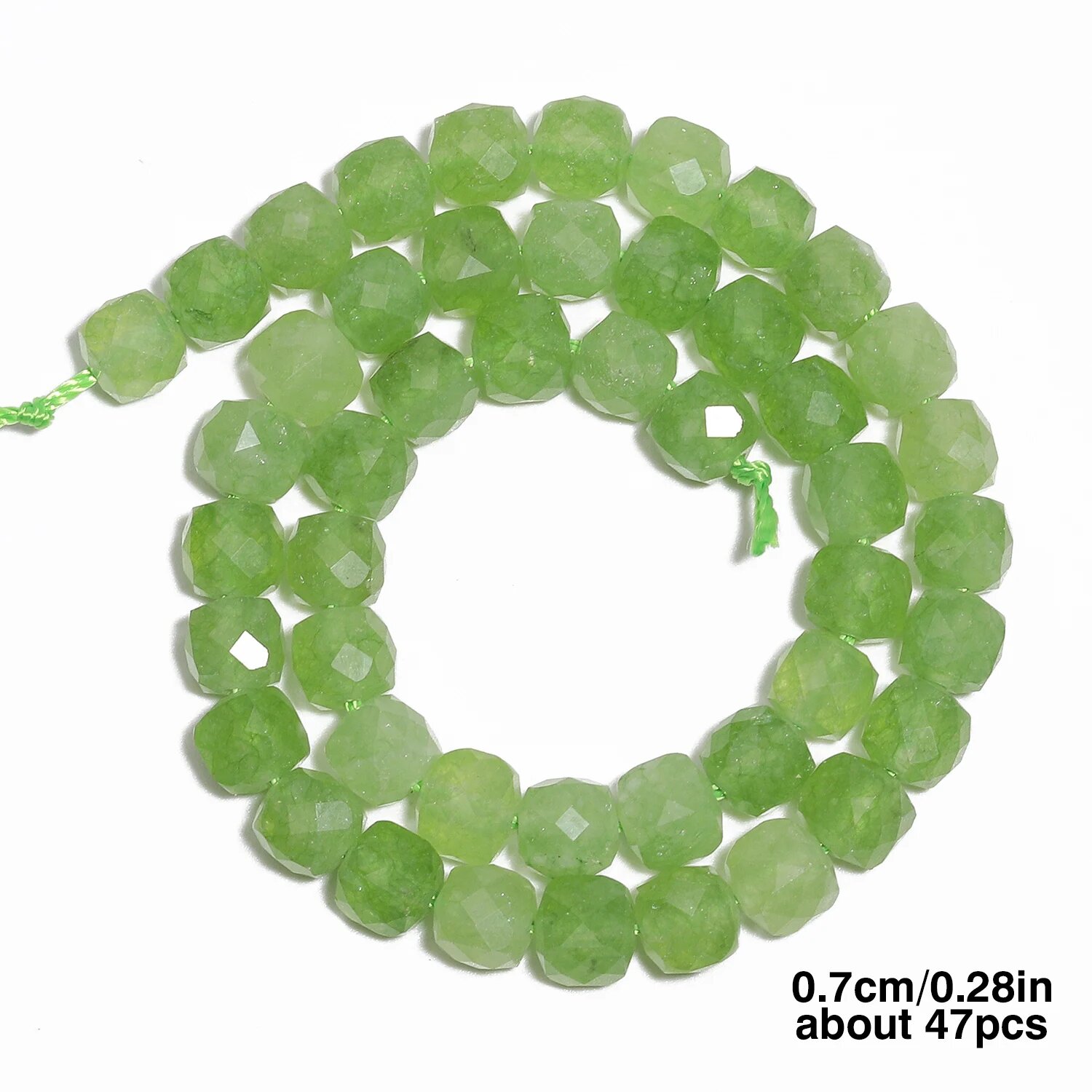 Бусины из натурального камня AOHAYOOMQ 7 мм Зеленый, Green jade