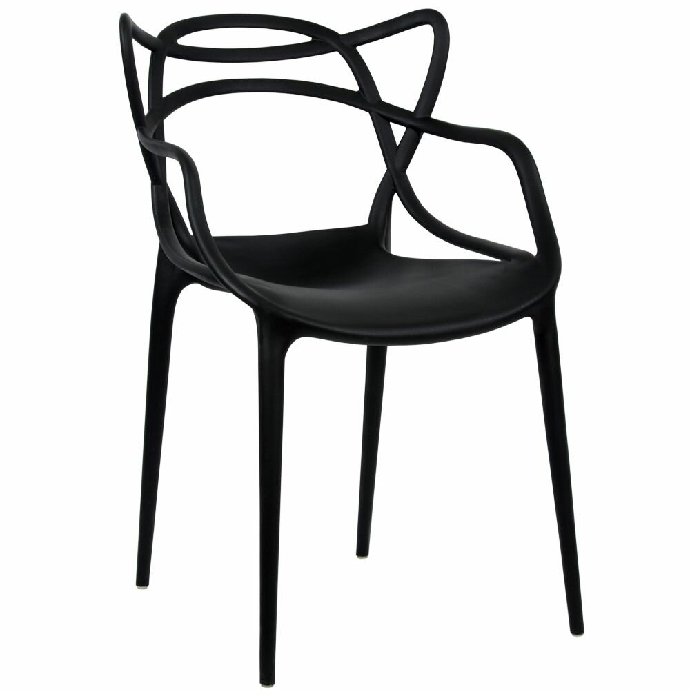 Стул Masters STOOL MARKET черный, пластик, твердое сиденье, с подлокотниками