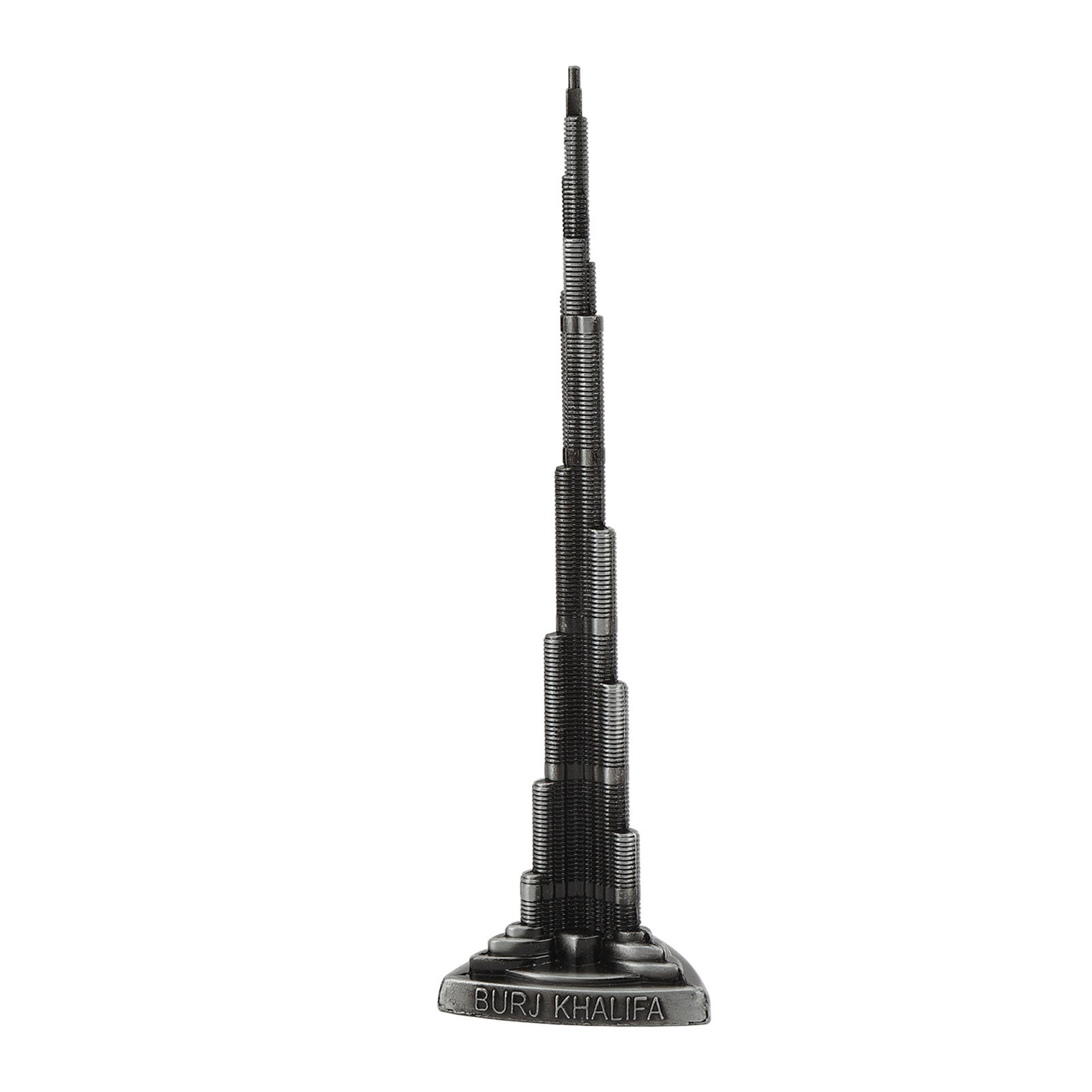 Burj Khalifa Tower Model Gray Alloy Miniature Dubai Tower Ornament Dubai Landmark Building Model 18cm/7.09in