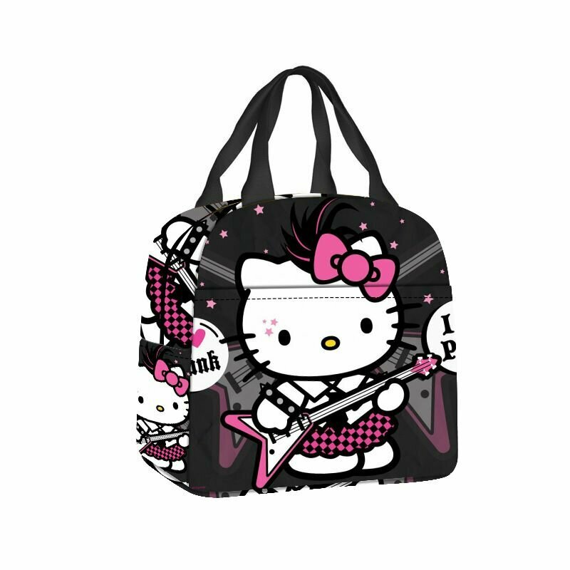 Рюкзак для еды Hello Kitty, с изображением милой кошки Кэти, термосумка для обеда, сумка для ланч-бокса для студентов.