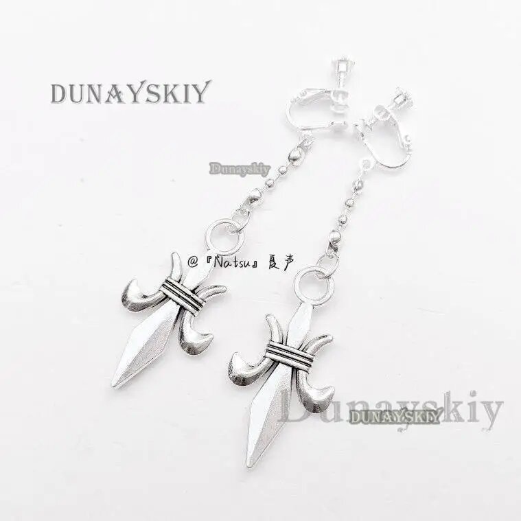 Серьги-клипсы Dunayskiy, серебряные, косплей Миса Амане, M, P2