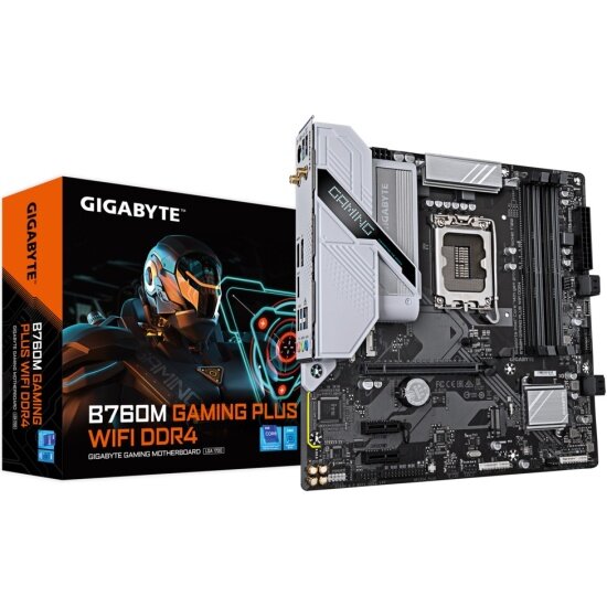 Материнская плата Gigabyte B760M GAMING PLUS WIFI DDR4 (LGA1700, mATX)
