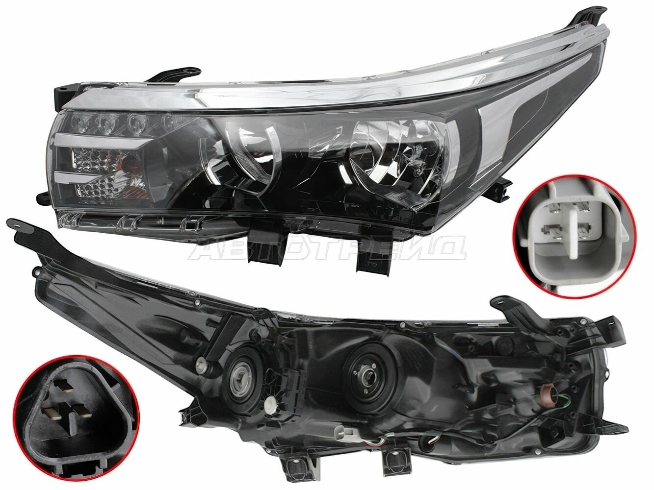 Фара левая, с ДХО для Тойота Королла арт ST21211Y1LLDEM2 SAT