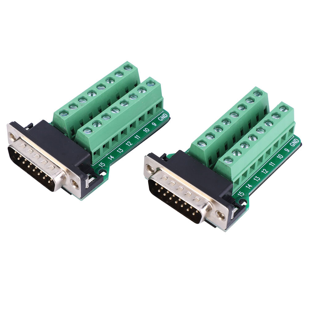2 шт. DB15-G2-00 Разъем DB15 на клеммную колодку, штекерный, зубчатый.