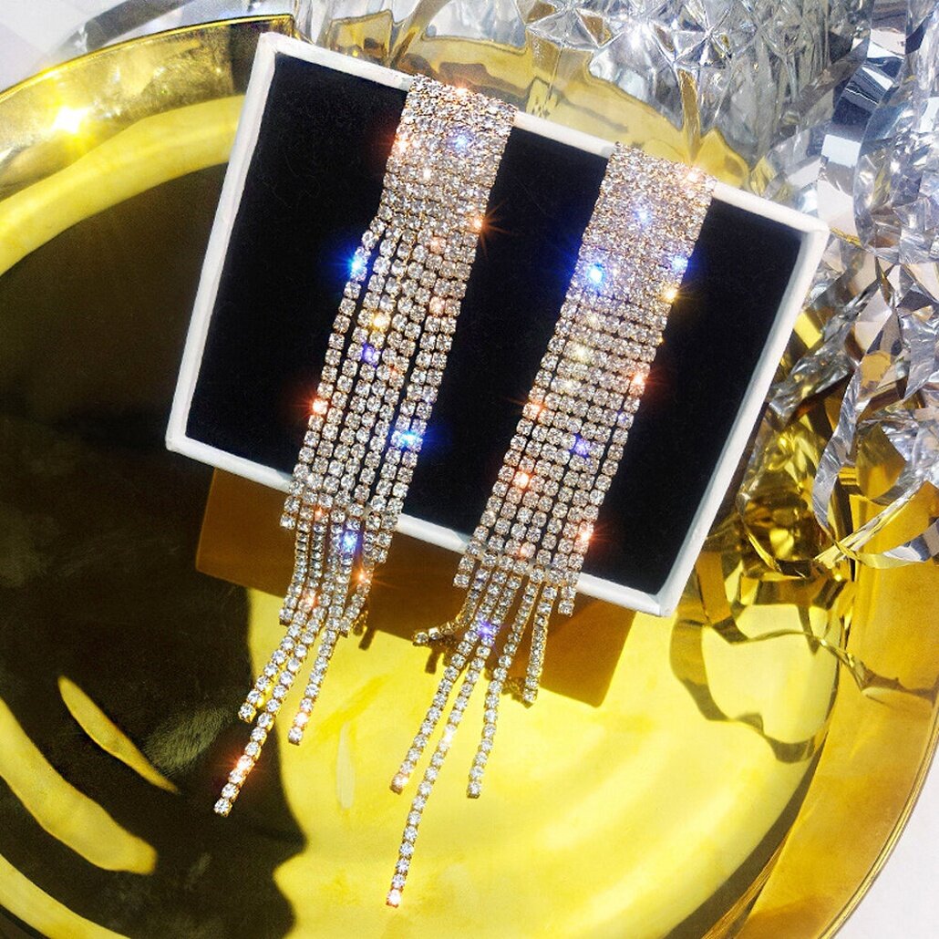 Серьги с подвесками, стекло