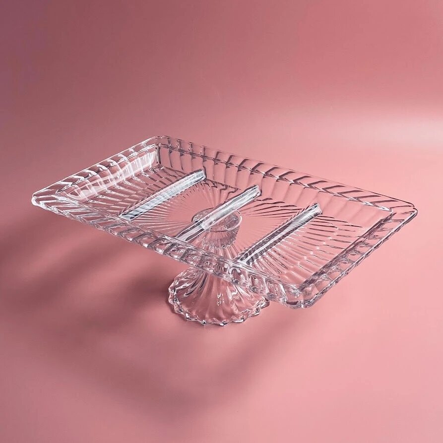 Прямоугольная менажница 37,2х22,5х12,5см на ножке Стекло 588-695 118-588-695