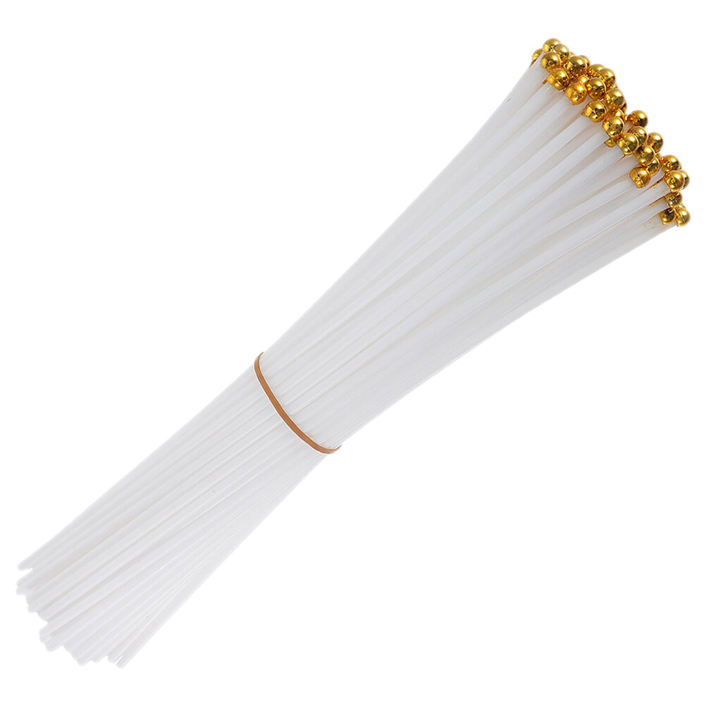 Пластиковые Флаги На Палочках 100 Штук Белого Цвета Размер 25.00X1.00X1.00CM