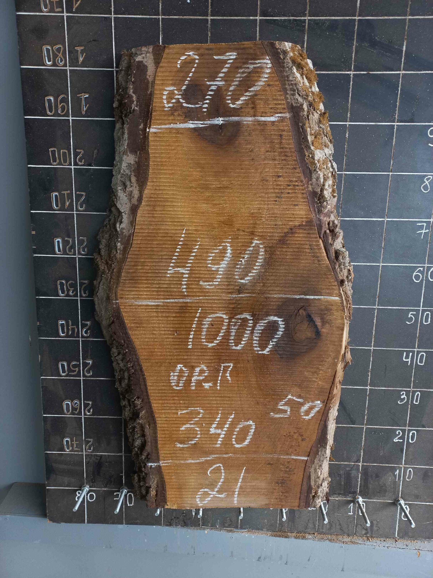 Слэб из массива дерева Орех грецкий №21, 5*37*100 см, доклес