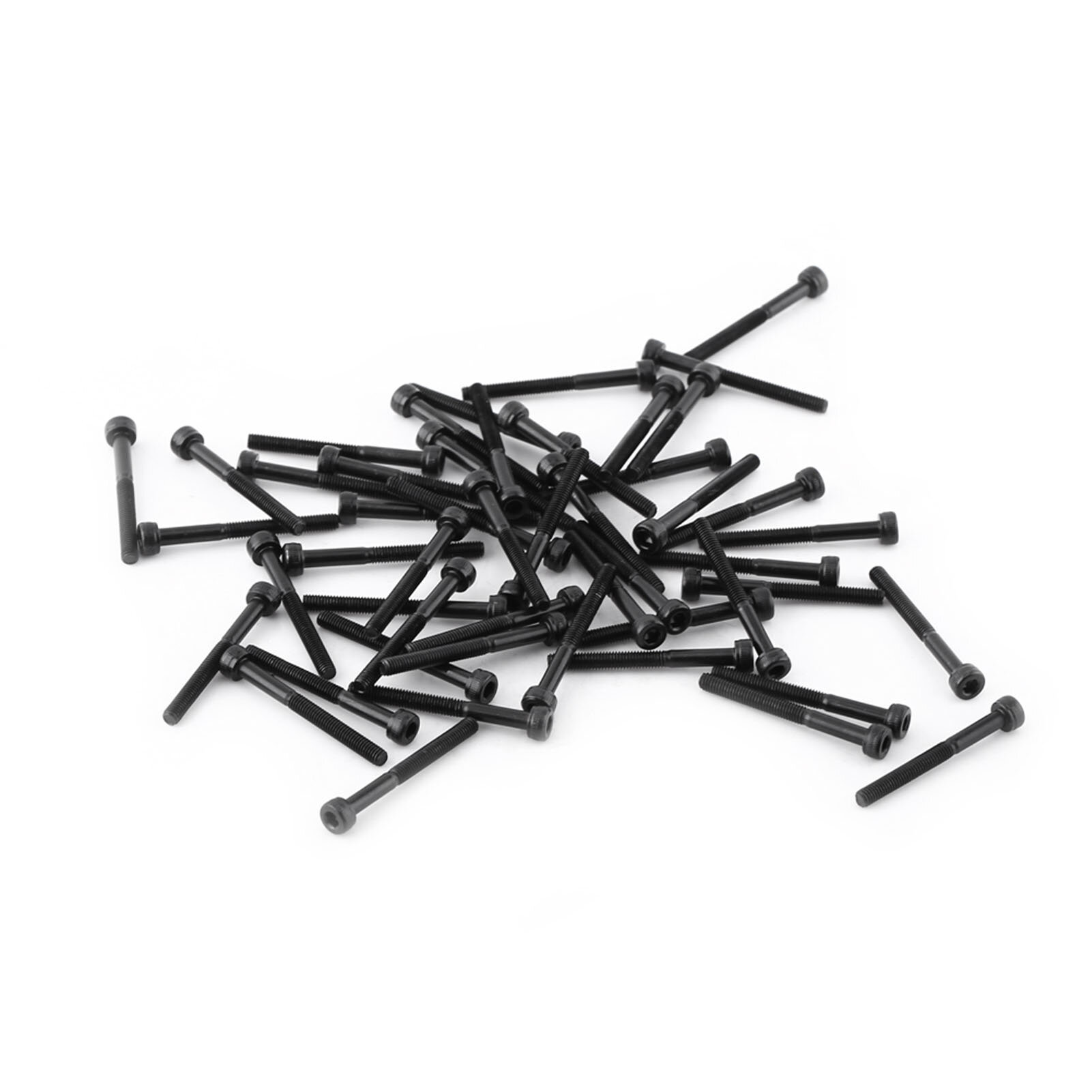 Набор болтов с шестигранной головкой M3 черного цвета (M3*30 мм, с частичной резьбой, 50 шт.)