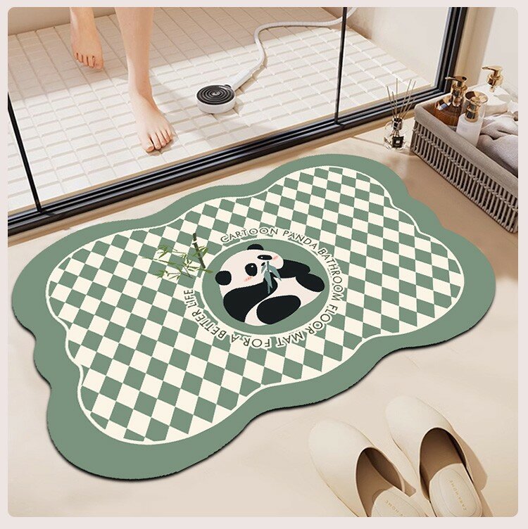 Детский ковер，Ковер панды，Безопасный и экологический，Легко чистить，40*60cm，Зелёный цвет
