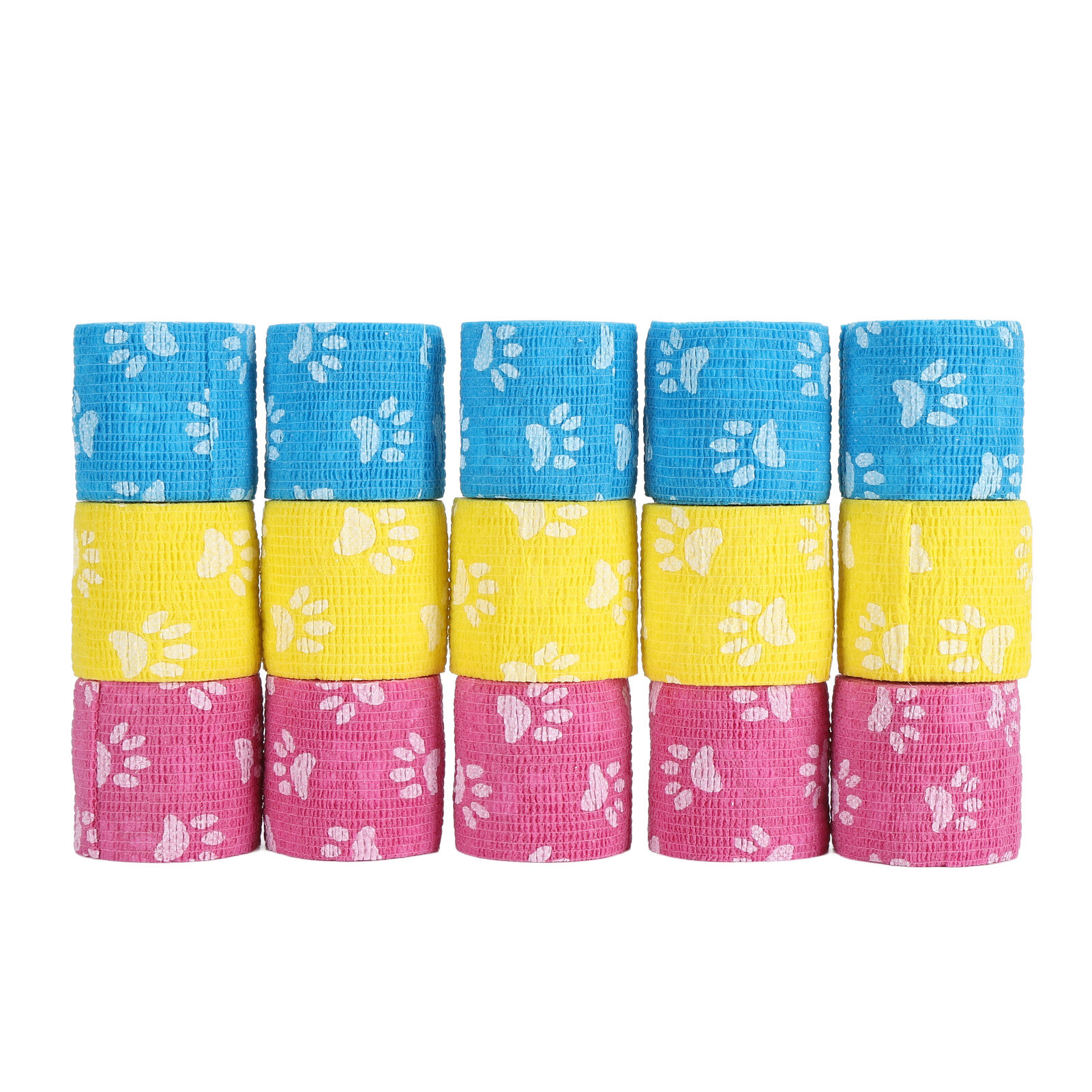 15 шт. чехлы для татуировок, самоклеящиеся эластичные ленты для татуировок с принтом лапы, желтые, синие, розово-красные, ширина 5 см