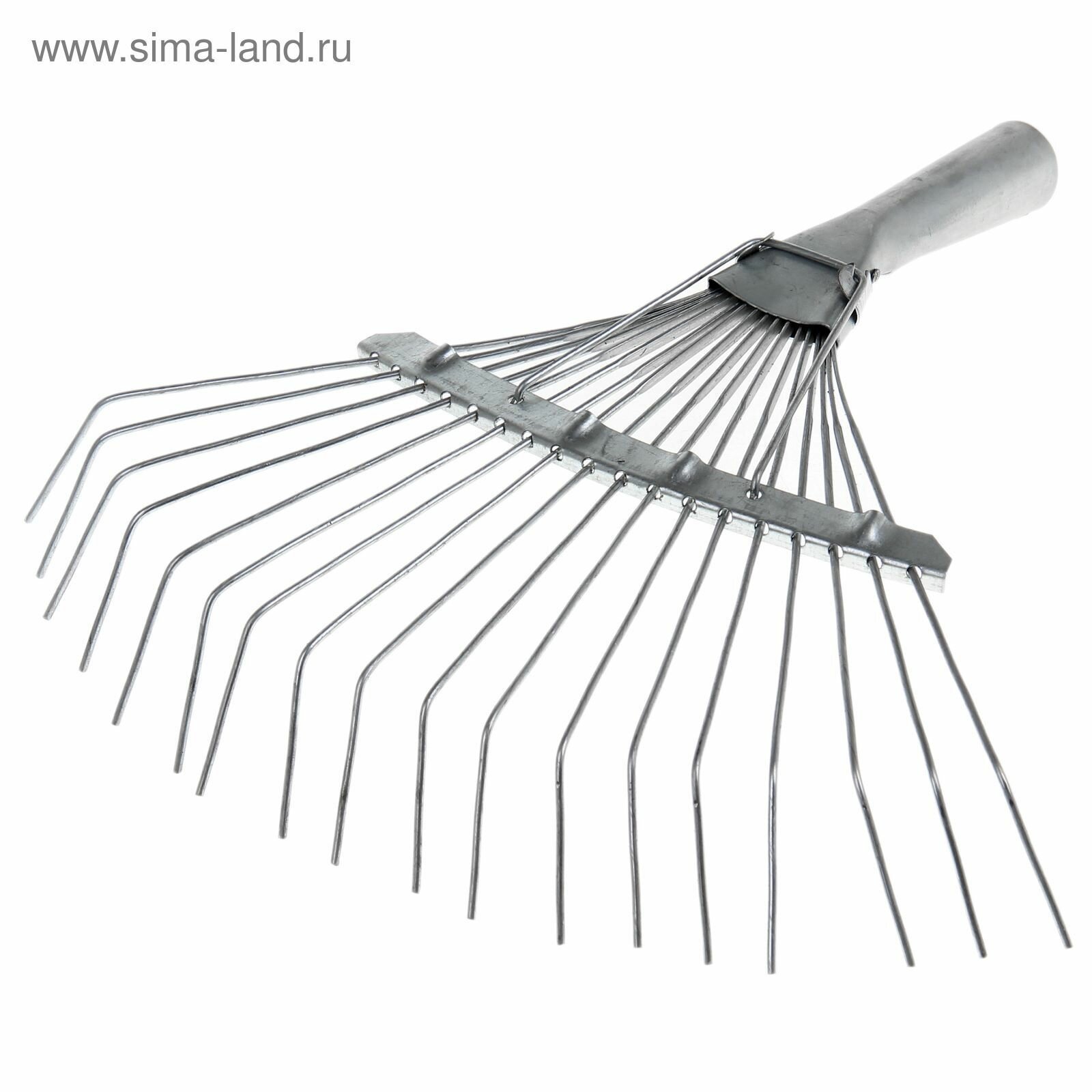 Грабли веерные, проволочные, 18 зубцов, металлические, тулейка 25 мм, без черенка