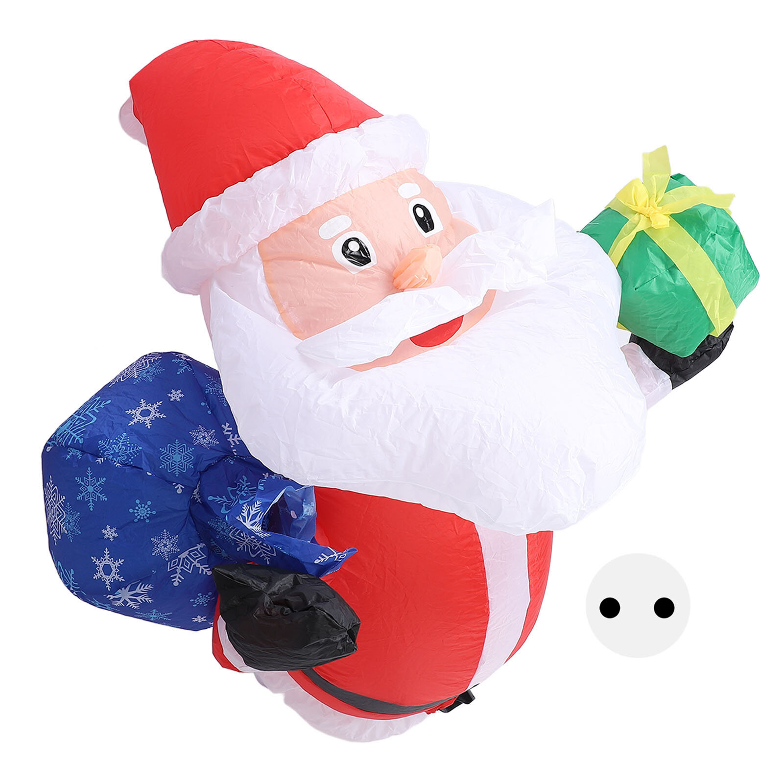 Надувной Дед Мороз с воздуходувкой и светодиодной подсветкой, изготовлен из полиэфирного волокна 210T, высота 1,1 м, степень защиты IP44 от воды. Дед Мороз вылез из окна для украшения. Вилка EU 220-240 В.