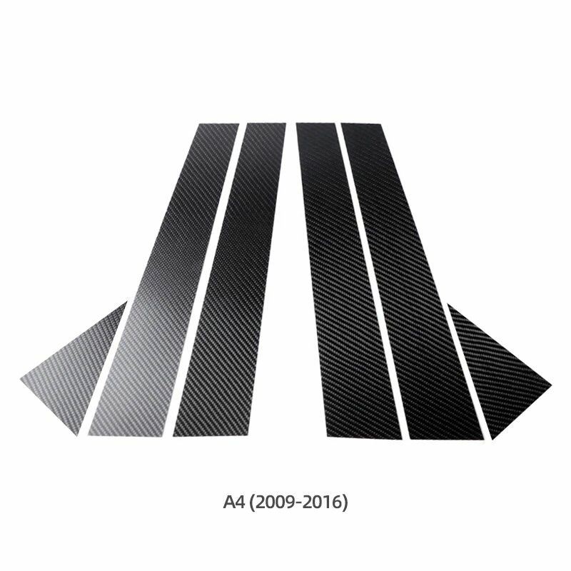 Для Audi A4 B8 B9 A6 C7 Q5 8R A3 8V Карбоновые наклейки на центр кузова, B-столбы, декоративные полосы, аксессуары интерьера автомобиля.