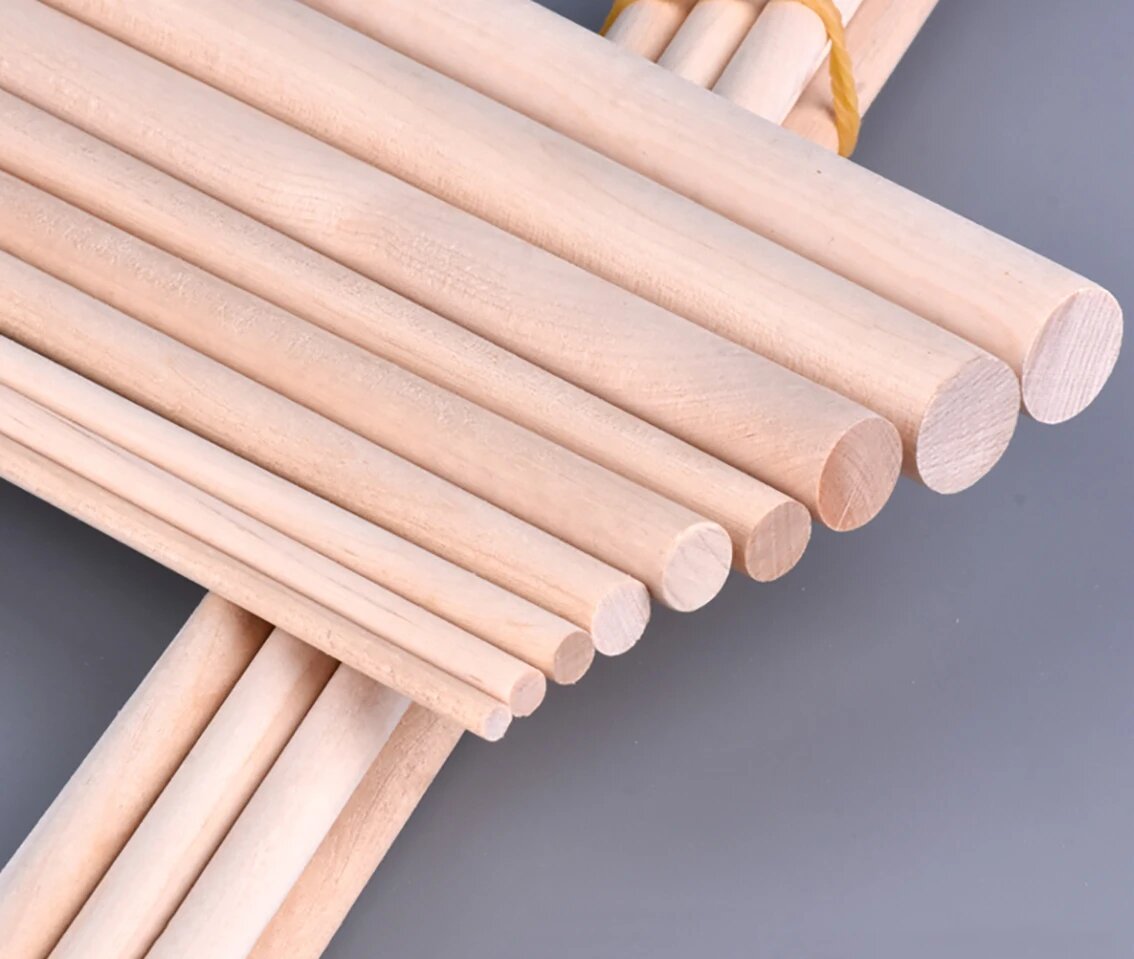 Длина 100-300 мм, твердый круглый деревянный стержень, деревянная полоса, диаметр 2/2,5/3/4/5/6/8/10/20 мм, аксессуары для модели «сделай сам»