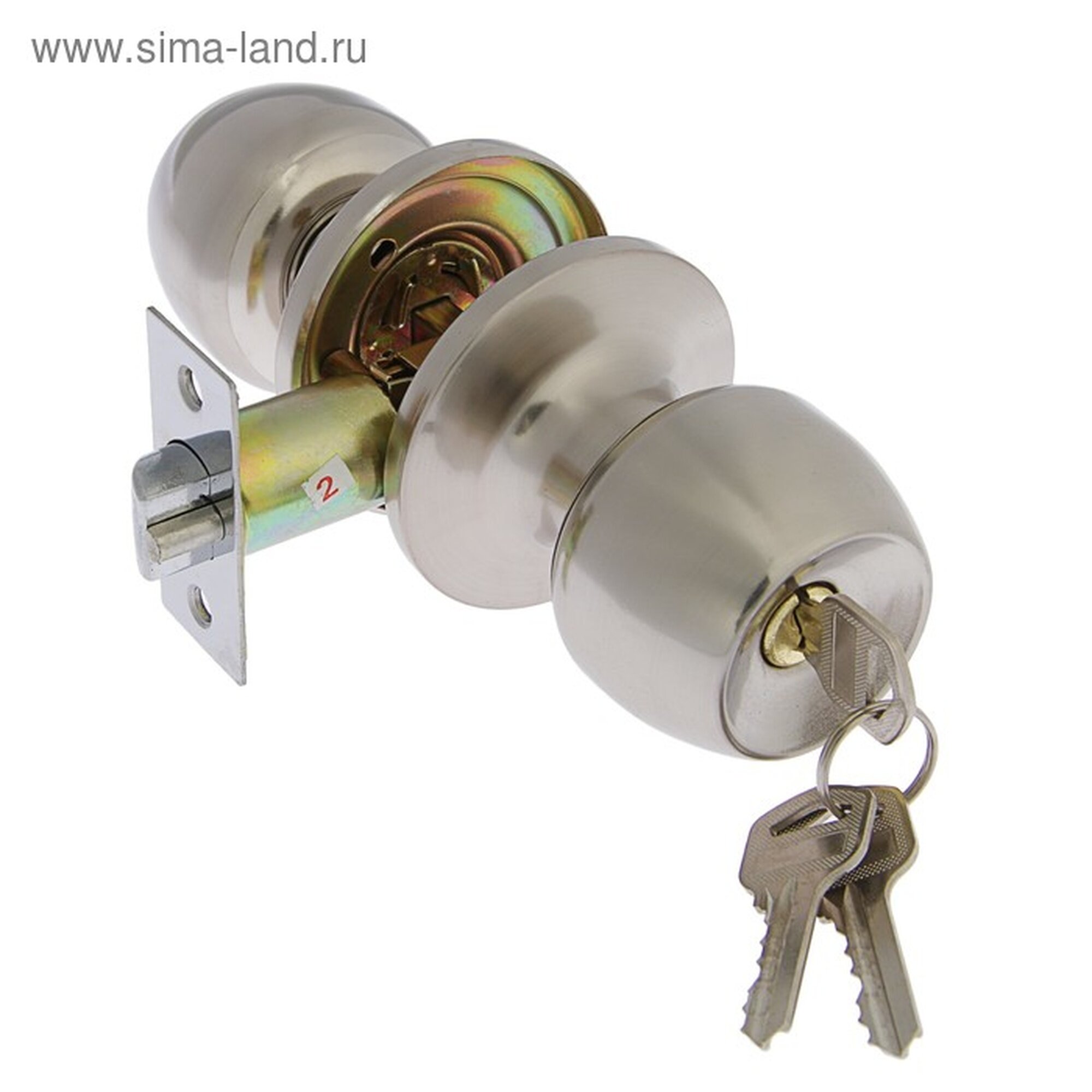 Мебельная ручка Тундра 1103, врезная, с замком, с защелкой, круглая, матовая, никель