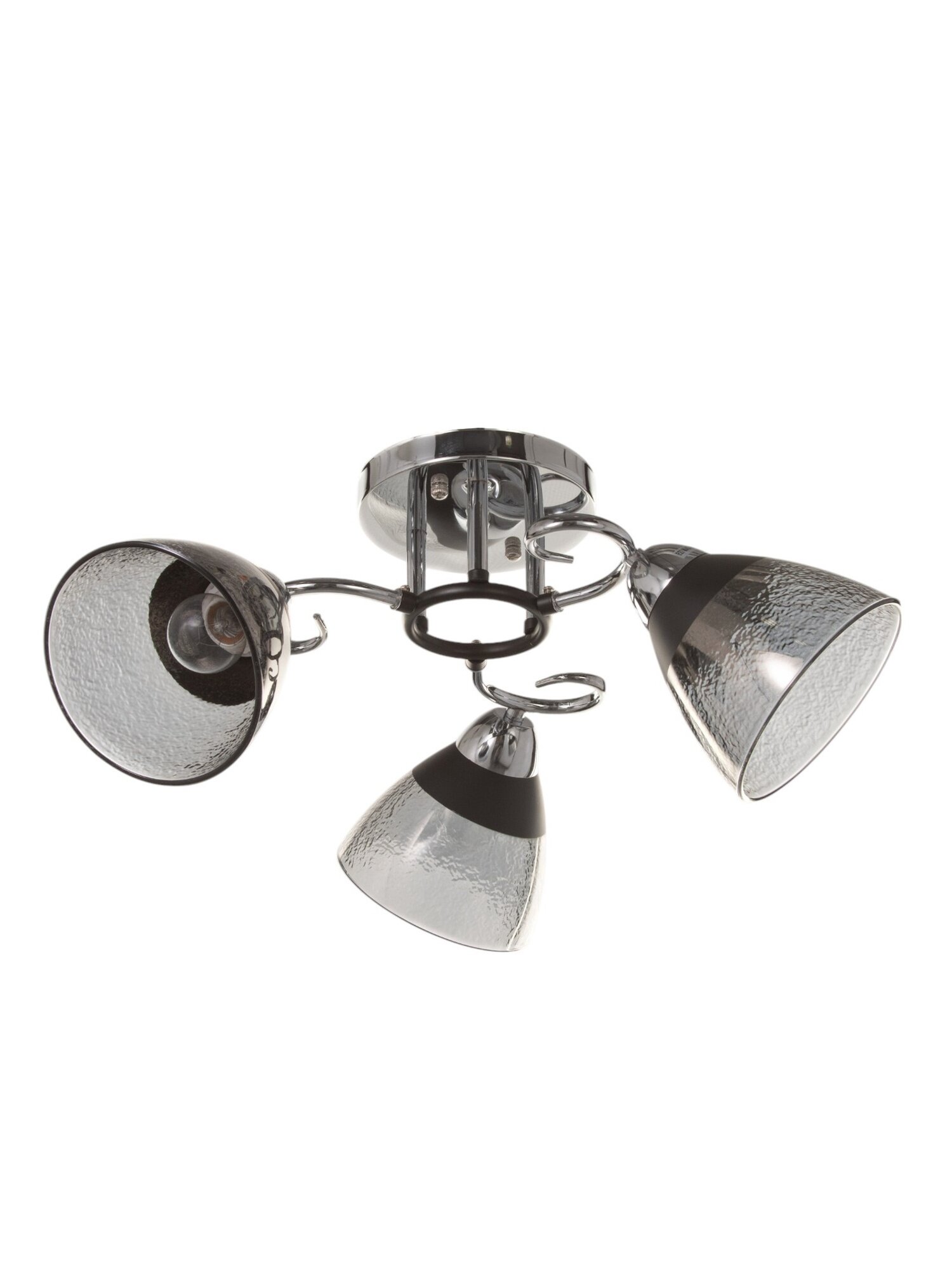 Люстра BayerLux "Дождь", E27, 3 лампы, мощность 40 Вт, IP20, хром, стекло, 48x48x24 см