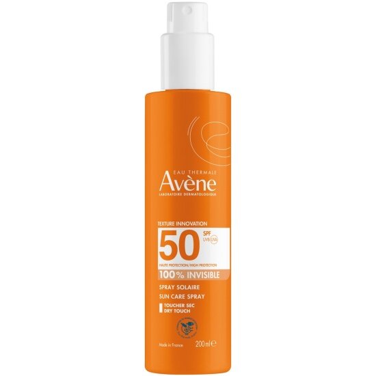 Солнцезащитный невидимый спрей Avene Suncareдля чувствительной кожи SРF50, 200 мл