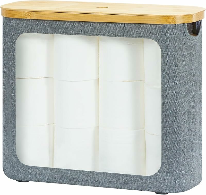 Корзина для хранения туалетной бумаги с бамбуковым крышкой