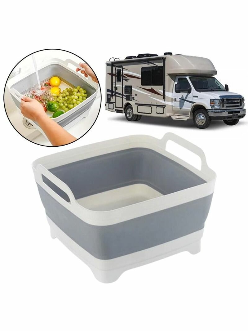 Дачный умывальник с электрической помпой, креплением и складной мойкой.